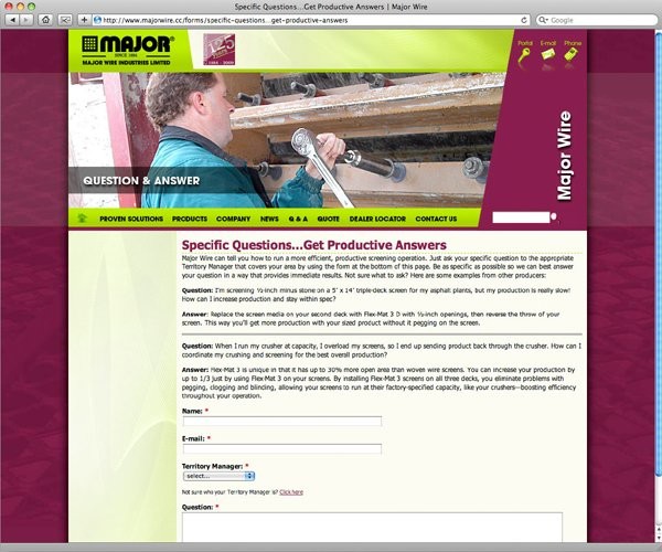 New Major Wire Website answers producer screening questions