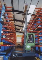Machines travel sideways and reach forward