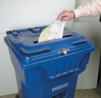 Large, mobile container provides security for sensitive documents