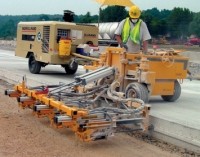 Accurate drilling with multi-gang slab-rider drills