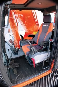 ROPS-certified cabs standard on mid-range size excavators
