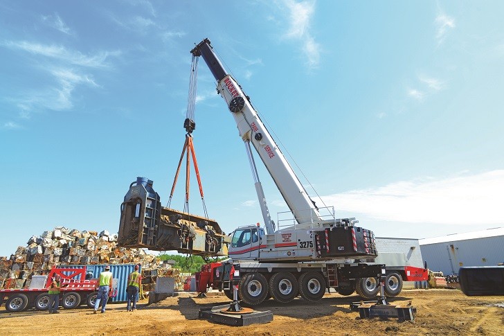 Rocket Crane Service Lifts 130,000-lb. Steel Shear With Link-Belt Crane