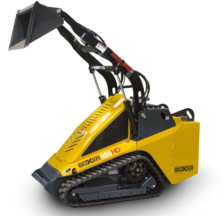 Boxer 950HD compact utility loader dumps easily over 6-foot walls