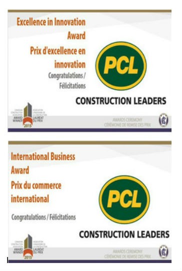PCL honoured with two Canadian Construction Association awards