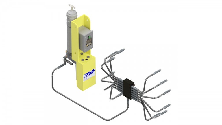 Automatic greasing system from FLO Components ideal for small machines