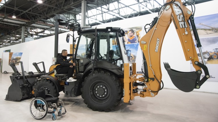 Case accessible backhoe loader prototype designed to make equipment ...