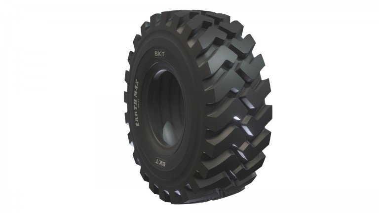 BKT launches new abrasive environment wheel loader tire size
