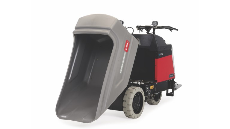 Toro battery-powered material buggy navigates confined job sites