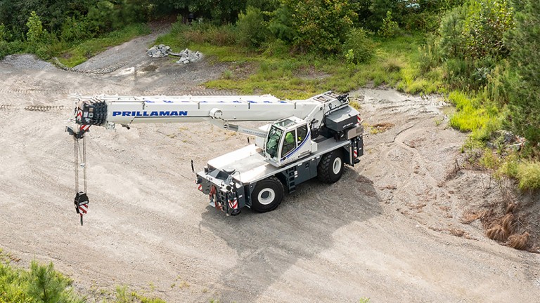 Liebherr rough terrain crane expedites mining truck assembly