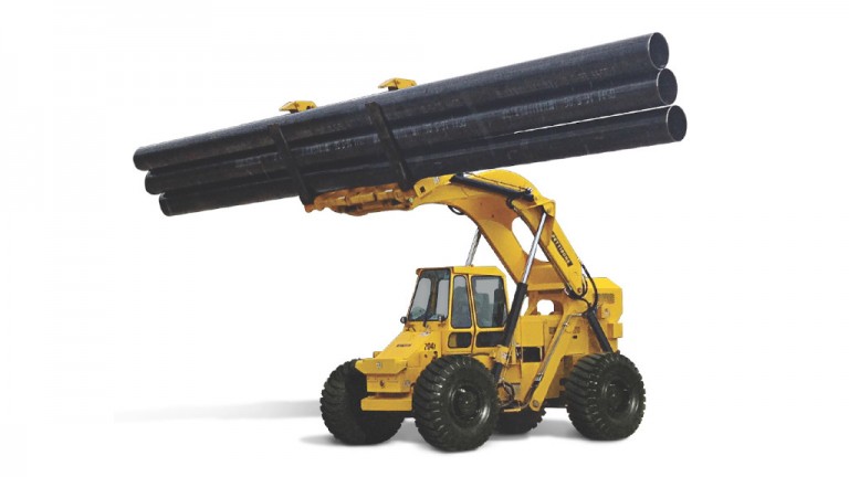 Pettibone pipe and pole handler uses an overhead lift arm design