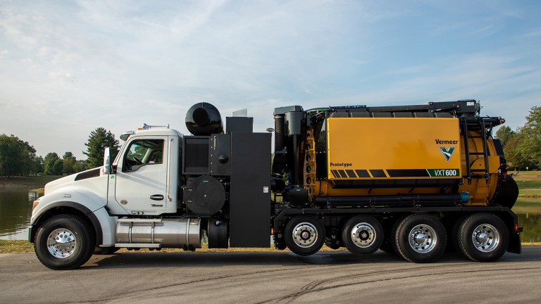 Lightweight Vermeer vacuum excavator redesigned for high spoil tank ...