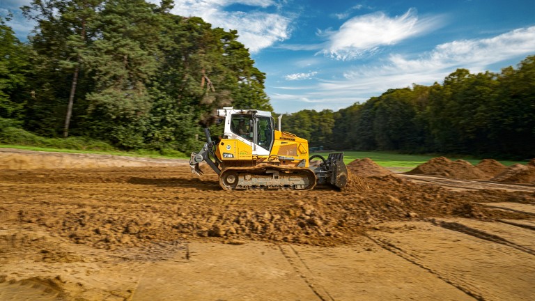 Liebherr crawler dozer digs in on wind farm installation