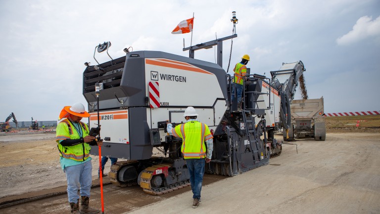 Trimble paving control system allows precision cutting controls on ...