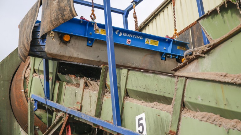 Bunting overband magnets boost metal separation efforts at U.K. recycler