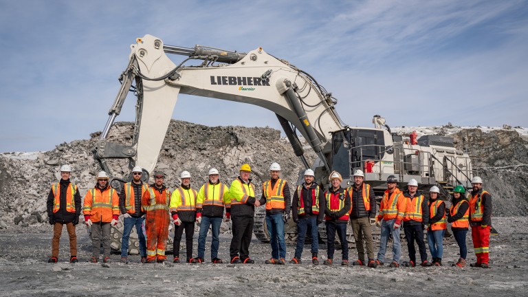 Liebherr sends huge mining excavator to lithium ore operation in Quebec